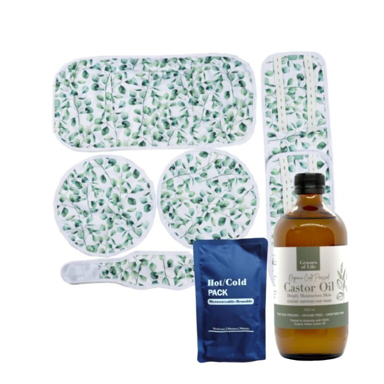 Castor Oil Pack Kit with Organic Castor Oil | Grasses of Life