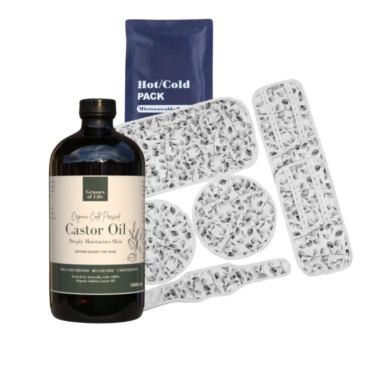 Castor Oil Pack Kit with Organic Castor Oil | Grasses of Life