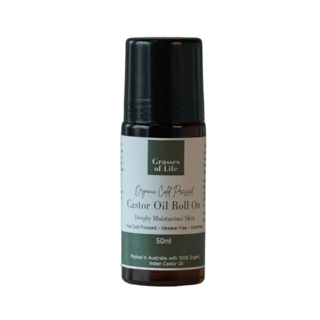 Organic Castor Oil Roll On 50ml (Refillable/Reusable) | Grasses of Life